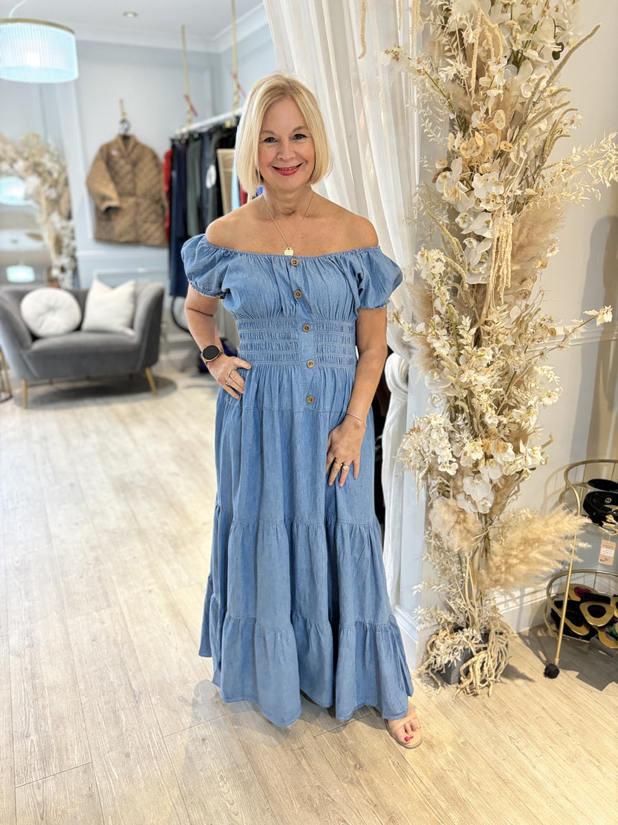 Hannah Denim Magic Dress - Maxi – Wardrobe